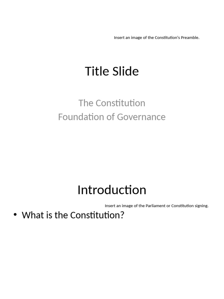 Constitution Presentation With Image Placeholders | PDF
