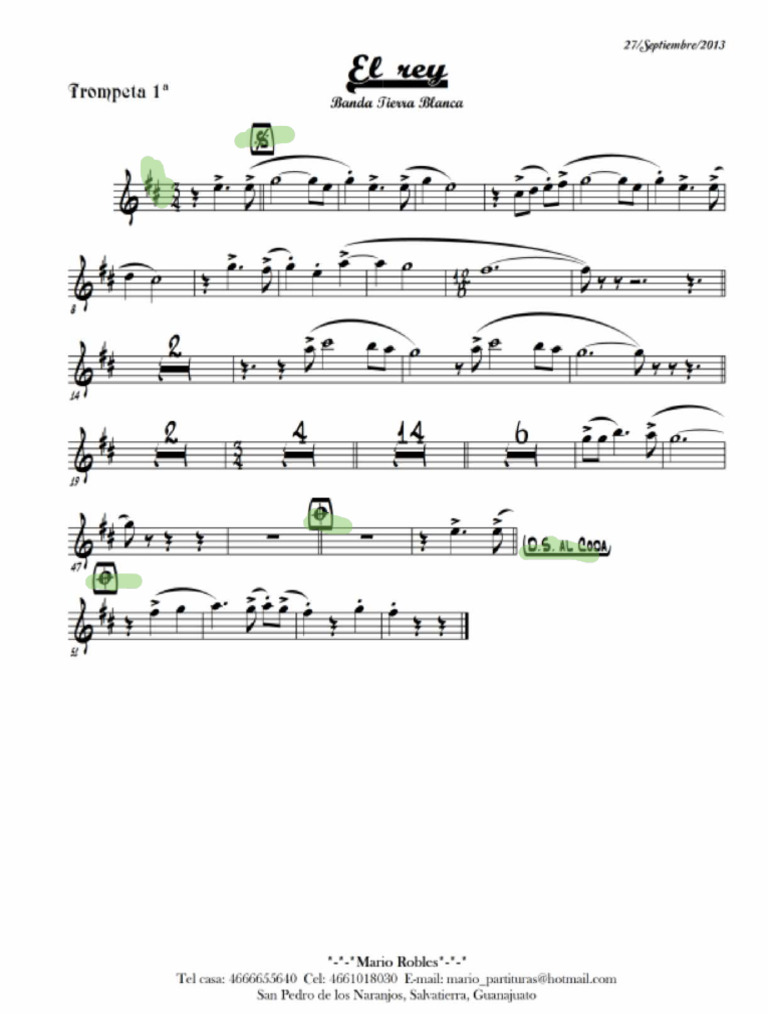 El Rey - Banda Tierra Blanca - By Mario Robles | PDF