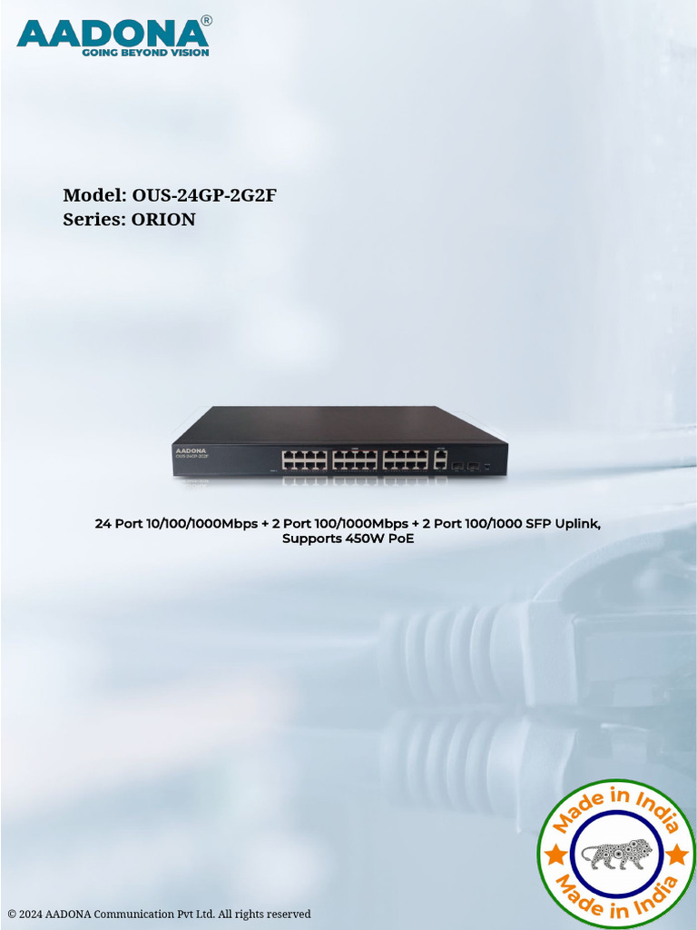 Switch Datasheet OUS 24GP 2G2F | PDF | Network Switch | Ethernet