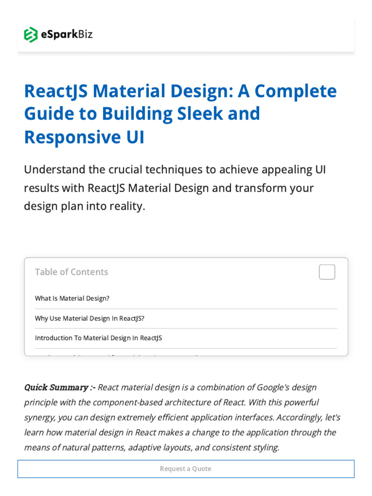 Mastering ReactJS Material Design_ a Practical Guide for Developers | PDF | User Interface ...