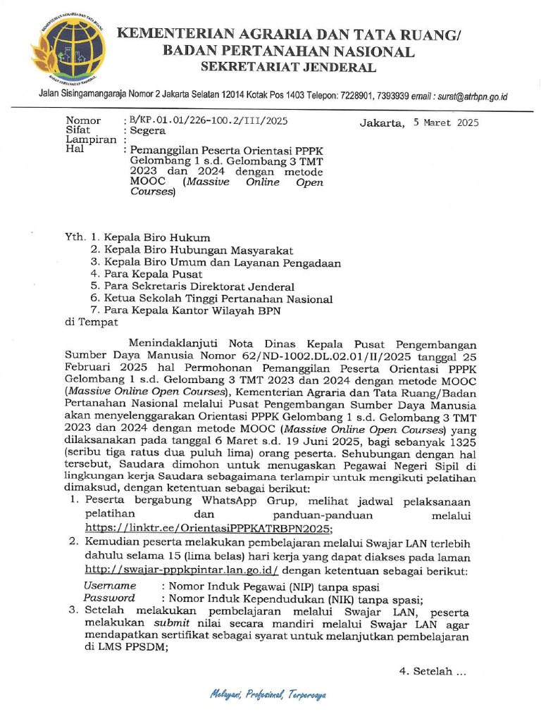 Pemanggilan Peserta Orientasi PPPK Gel 1 s.d. 3 TMT 2023 dan 2024 dengan metode MOOC_compressed ...