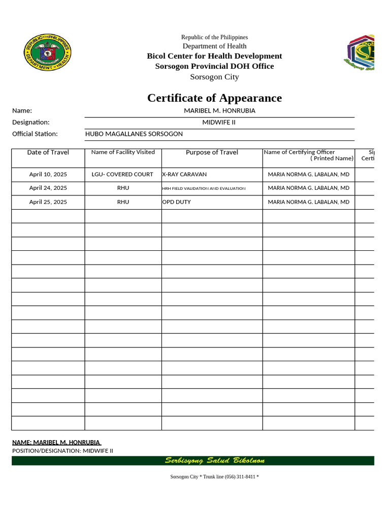 Coa April 2025 | PDF
