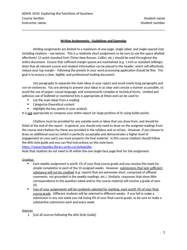 Writing Assignments. Guidelines. v.24-09-22 | PDF | Causality | Economics