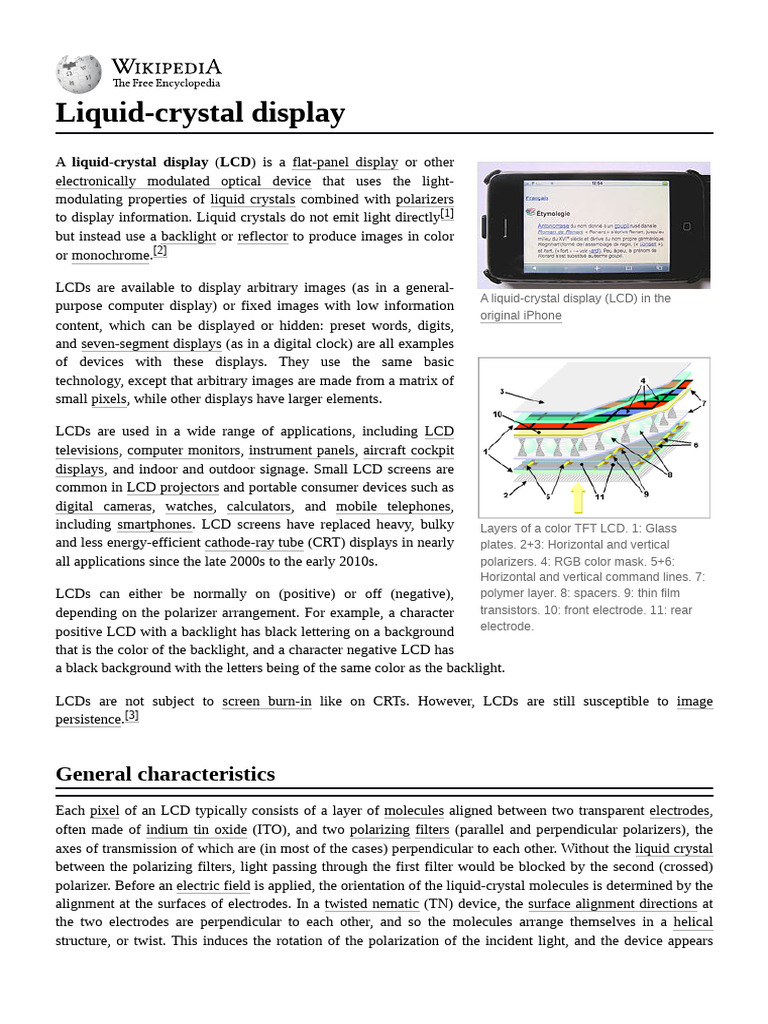 Liquid-Crystal Display | PDF | Liquid Crystal Display | Backlight