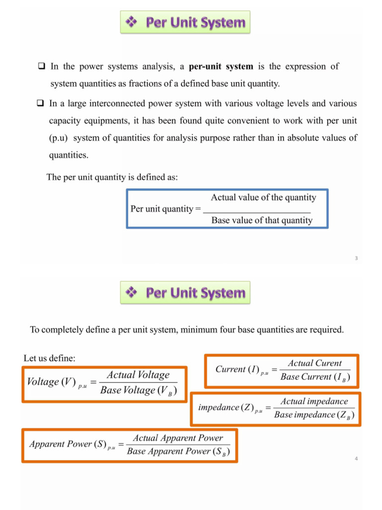 Unit 1 Per Unit System PPTX 3 2048 | PDF