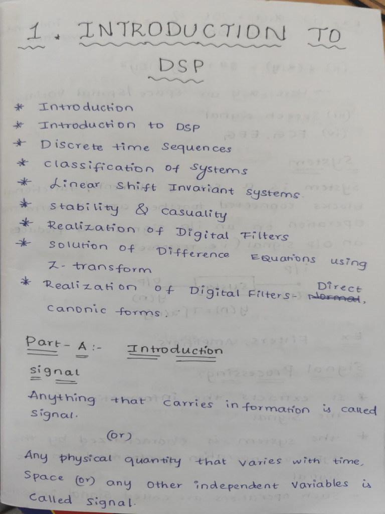 DSP UNIT-1-1 | PDF
