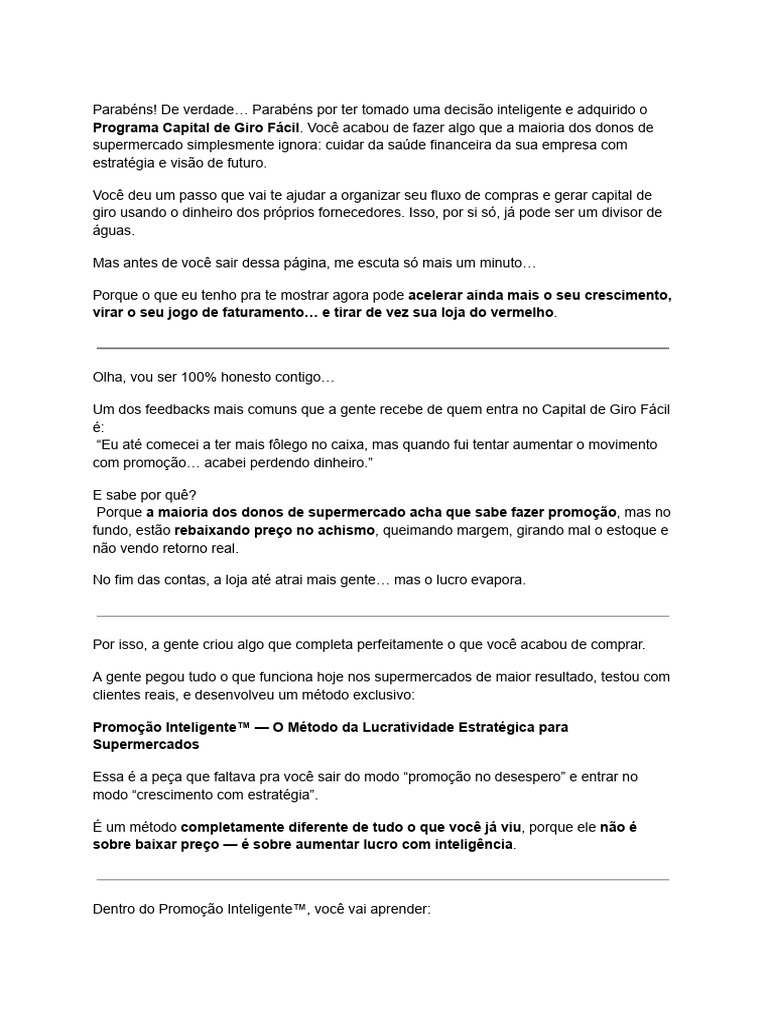 Script vsl upsell | PDF | Supermercado | Dinheiro