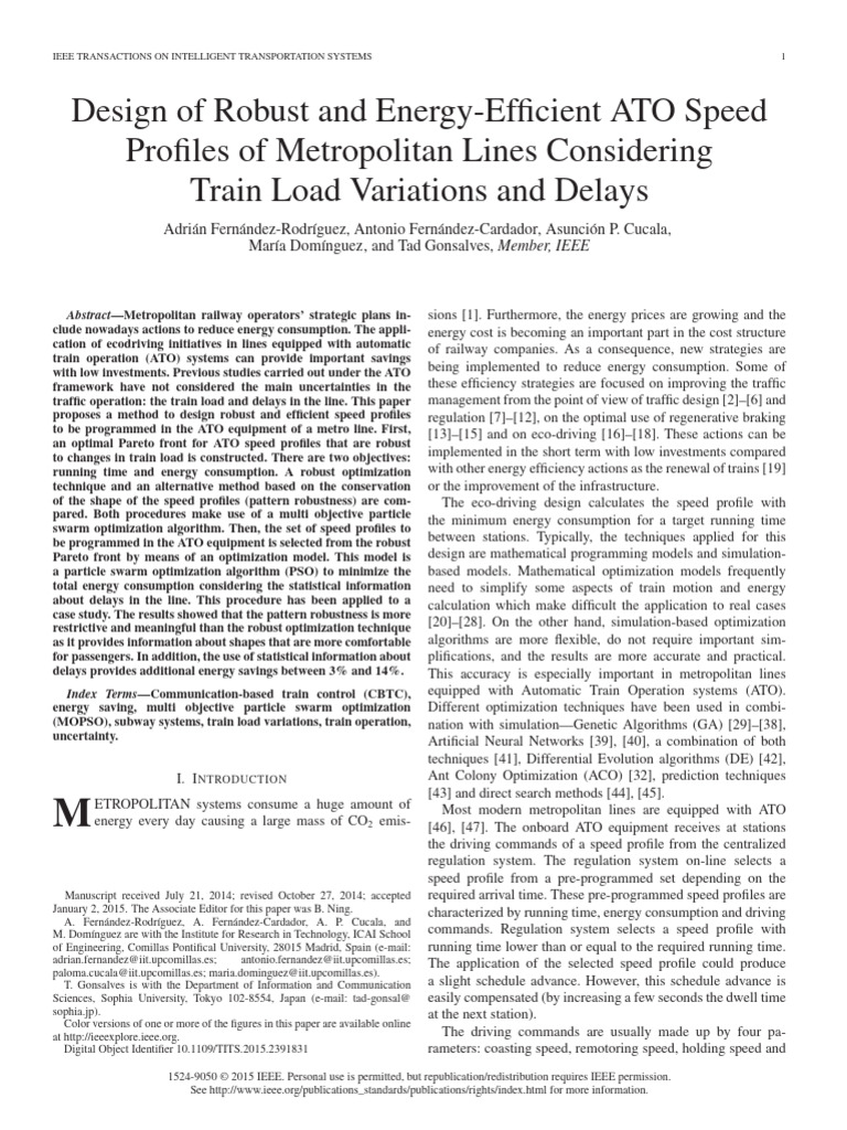 Design of Robust and Energy-Efficient ATO Speed Profiles of ...