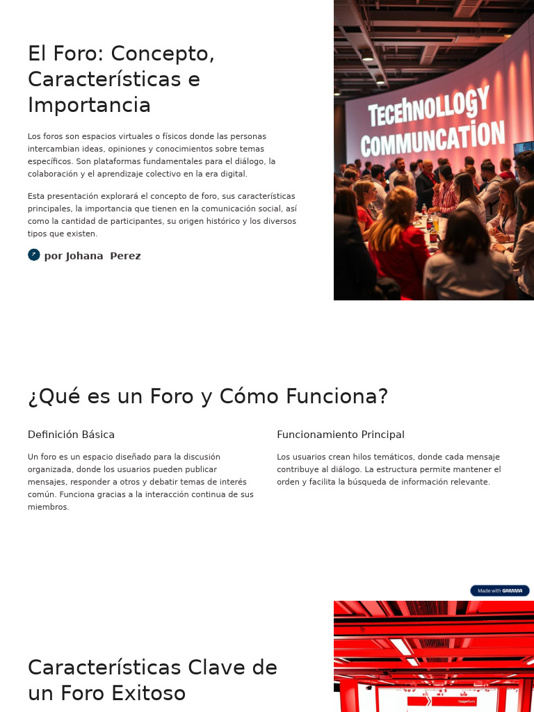 El Foro Concepto Caracteristicas e Importancia | PDF | Foro de Internet