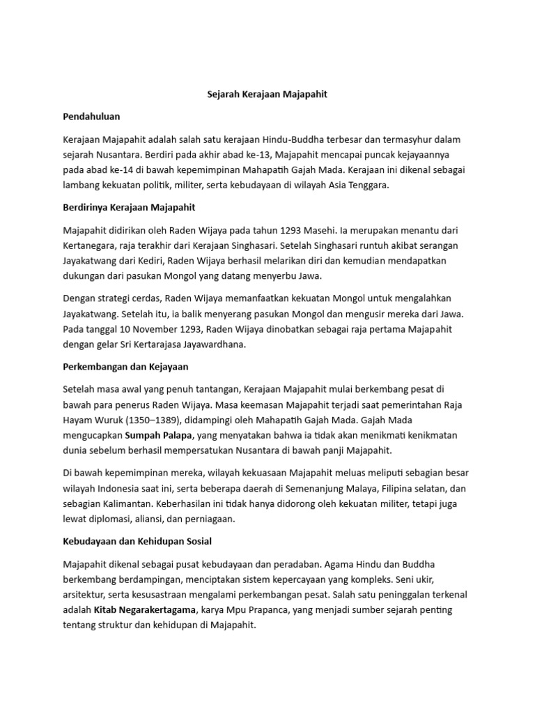 Sejarah Kerajaan Majapahit | PDF