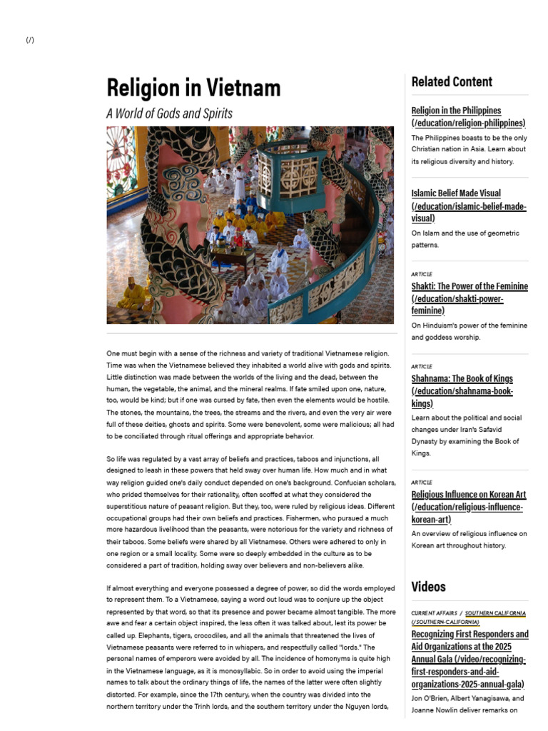 Religion in Vietnam - Asia Society | PDF | Confucianism | Deities