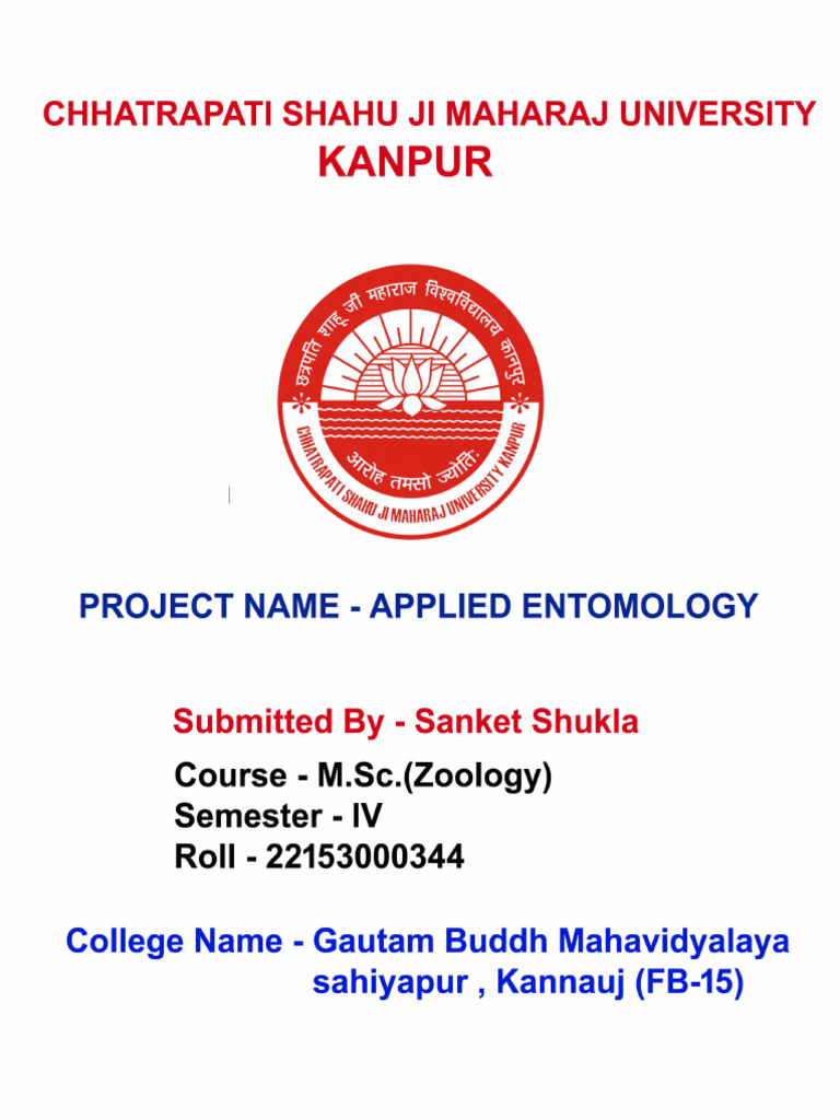 Sanket Shukla m.sc.-Zoology IV Sem | PDF