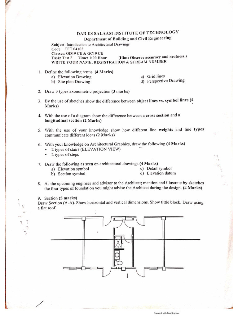 Architectural Drawings Past Papers | PDF