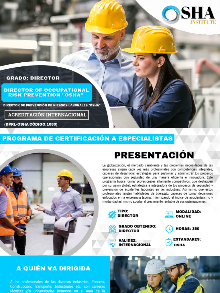 Certificación Director de Prevención OSHA | PDF | Administración de ...
