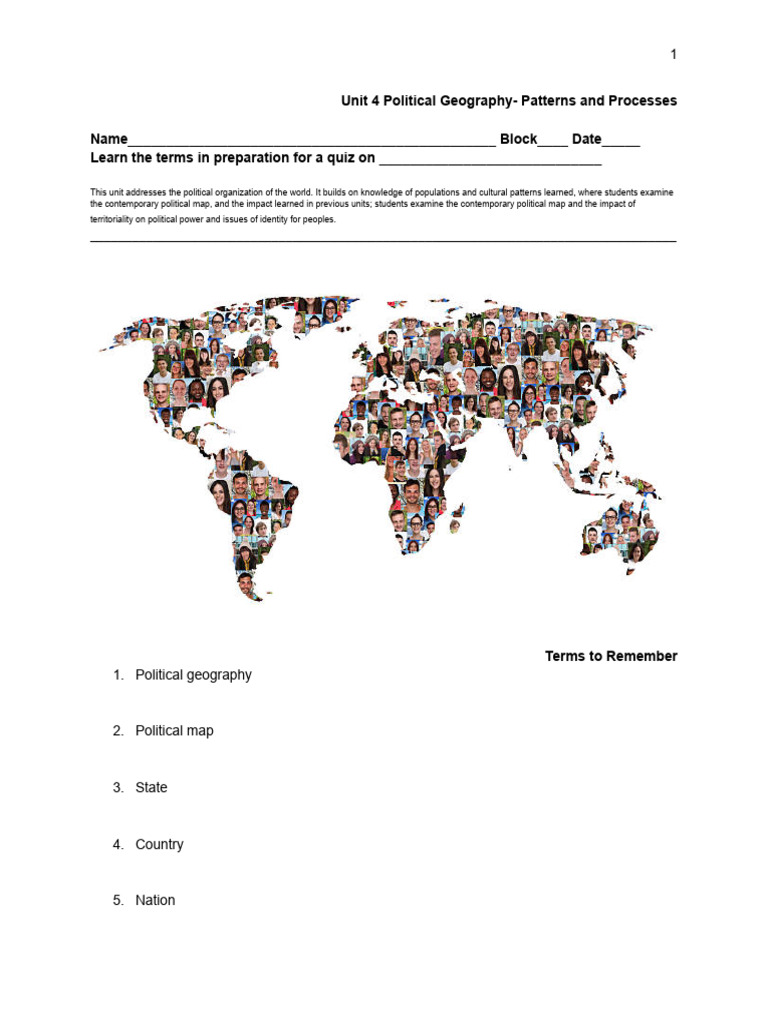 Political Geography: Patterns & Boundaries | PDF | Political Science ...