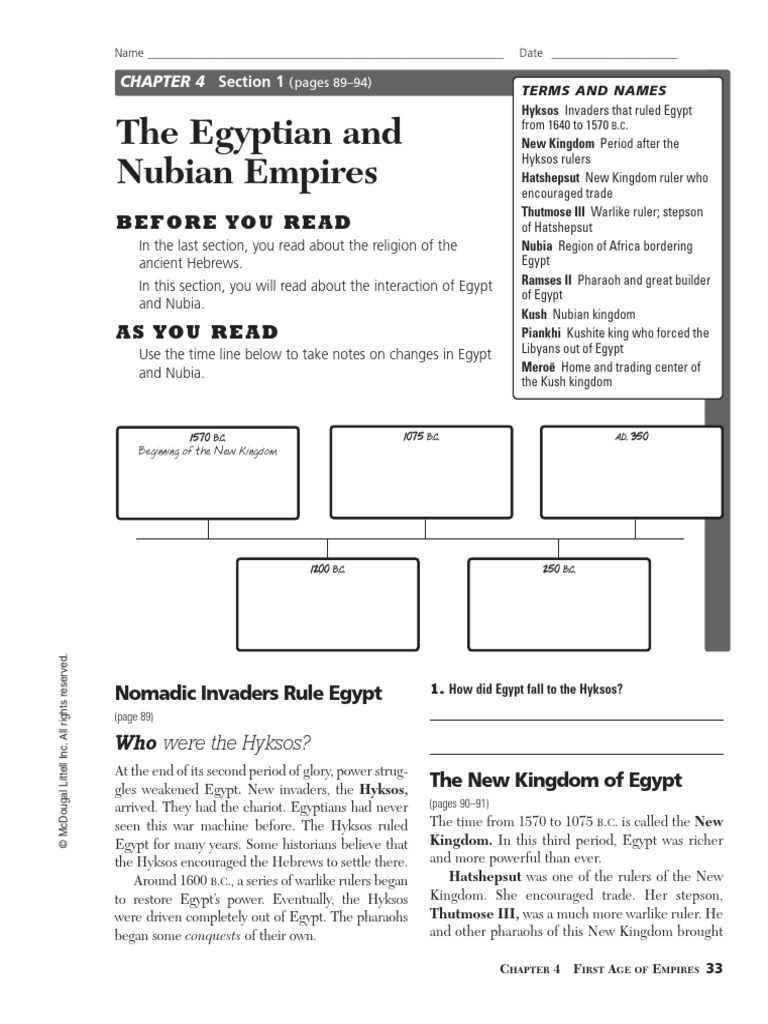 Egypt and Nubia: Empires Overview | PDF | Ancient Egypt | New Kingdom ...