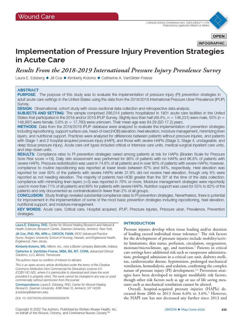 IPUP Survey on Pressure Injury Prevention | PDF | Medicine | Medical ...