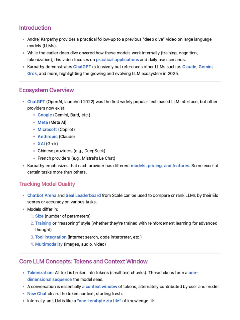 Karpathy's Guide to Using LLMs | PDF