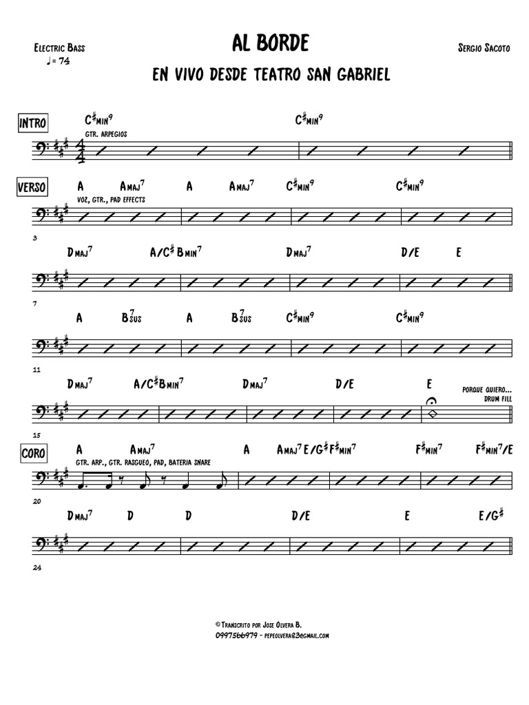 Al Bordex - Electric Bass TONO A | PDF