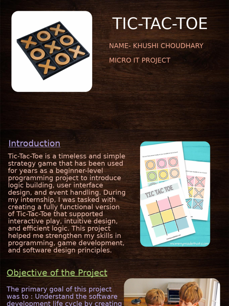 TIC TAC TOE Presentaion | PDF | User Interface | Computer Programming