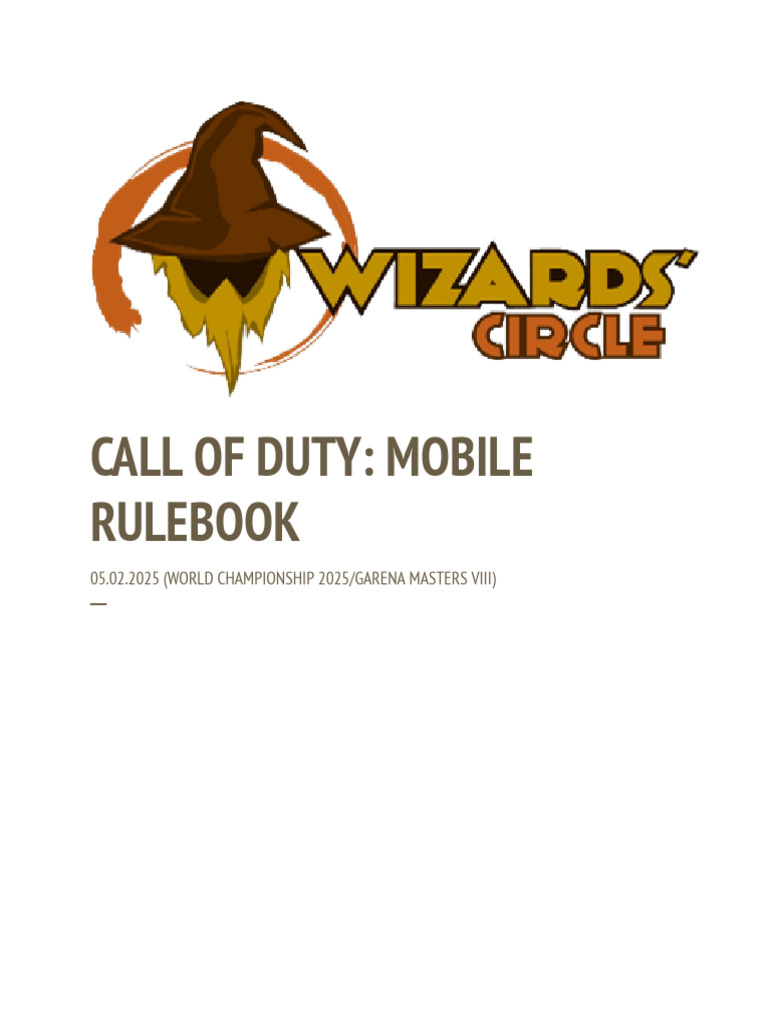Wce Call of Duty - Mobile Rulebook | PDF | Firearms | Ballistics