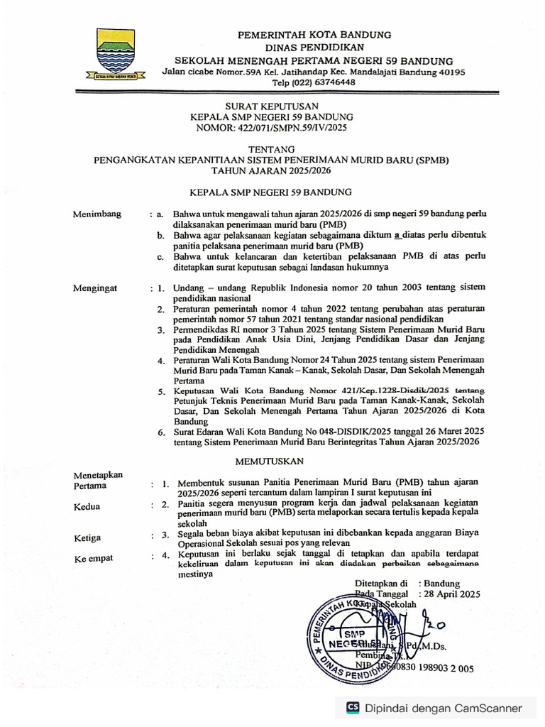 SK SPMB TP 2025-2026 | PDF