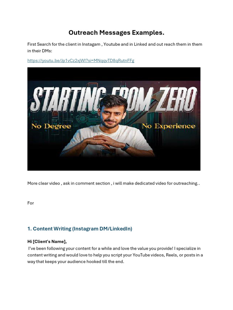 Outreach Messages | PDF