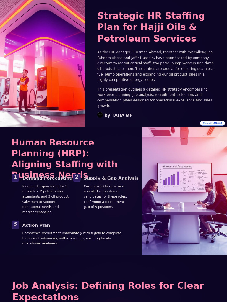 Strategic HR Staffing Plan For Hajji Oils and Petroleum Services | PDF ...