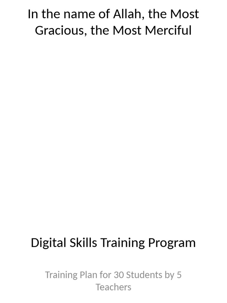 Digital Skills Training Presentation | PDF