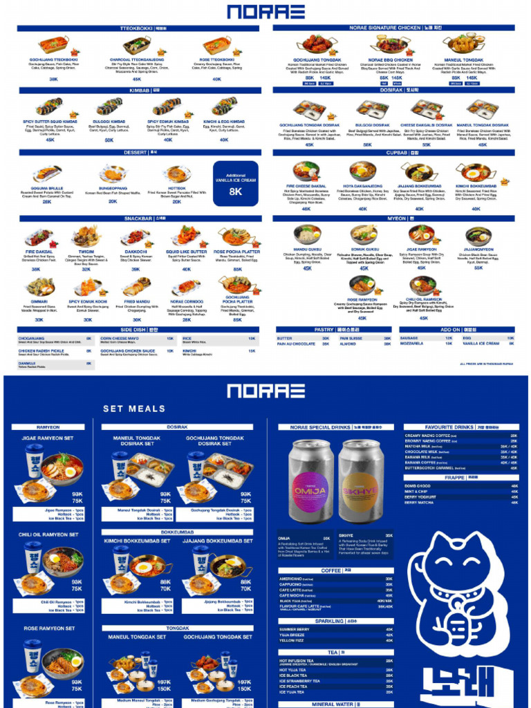 Norae Menu | PDF