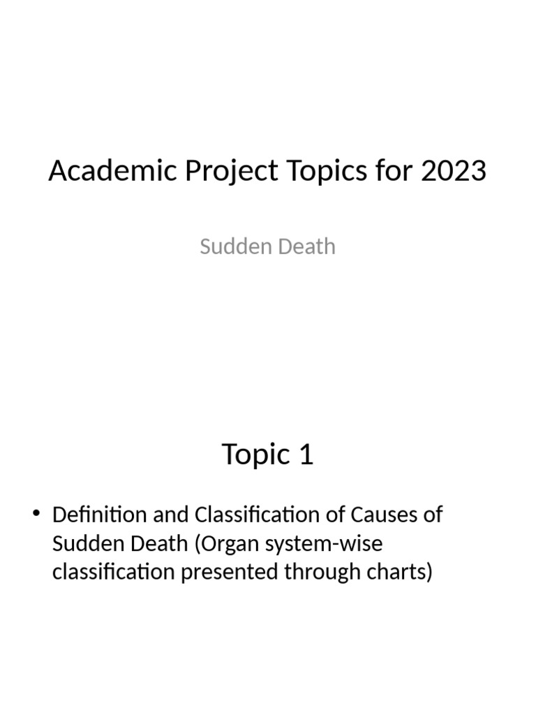 Sudden Death Project Topics-1 | PDF