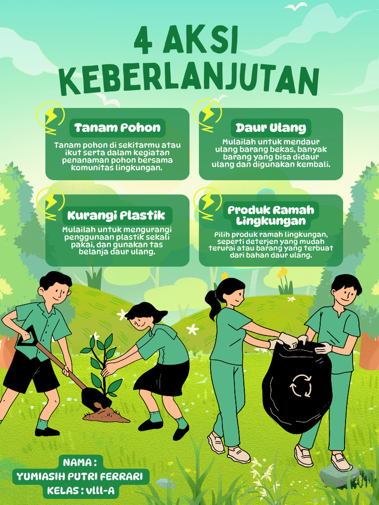 Hijau Ilustrasi 4 Aksi Keberlanjutan Poster_20250414_150217_0000 | PDF