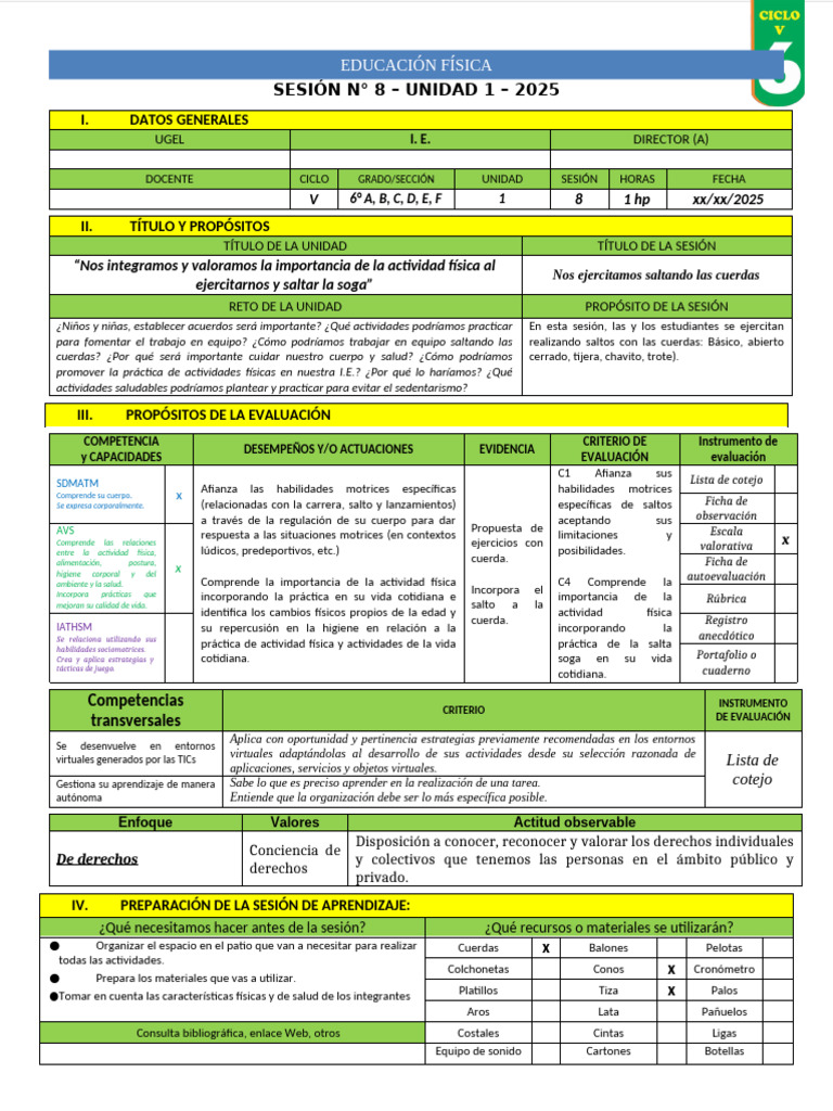 Ejercicios de Salto de Cuerda en Educación Física | PDF | Aprendizaje ...