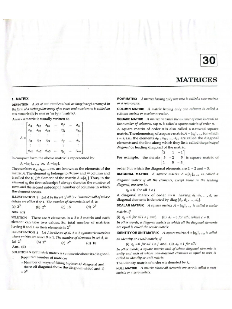 Matrices Jee | PDF