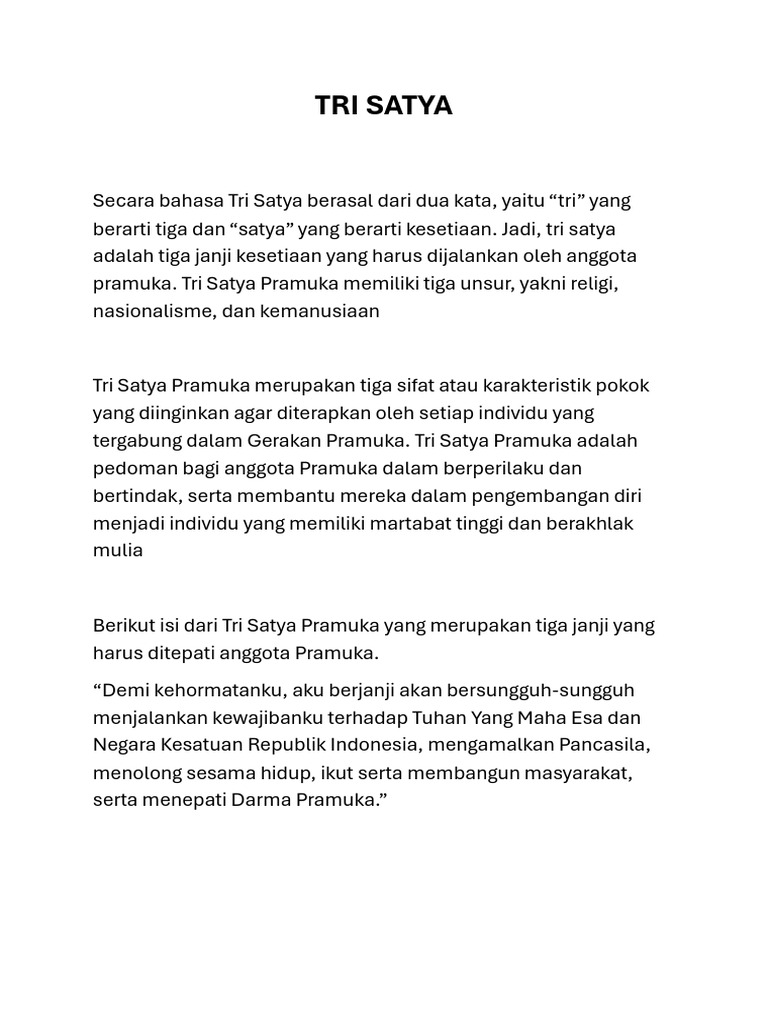 Tri Satya | PDF