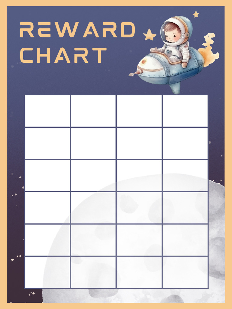 Sticker Chart Document in Colorful Bold Space Theme Style - 2 | PDF