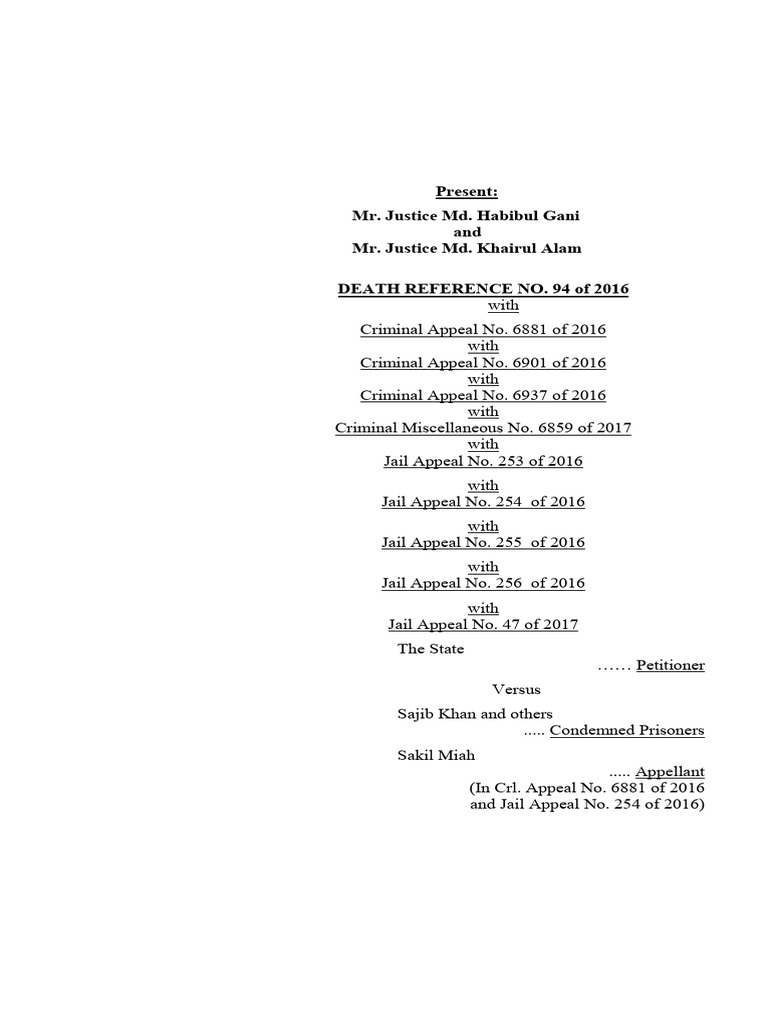 Death Referance 94 2016 | PDF | Confession (Law) | Arrest
