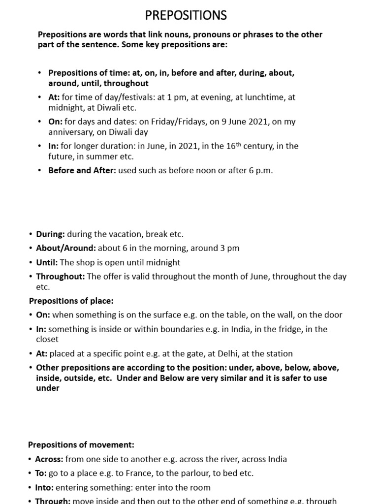 Prepositions Conjunctions | PDF | Language Mechanics | Semantic Units