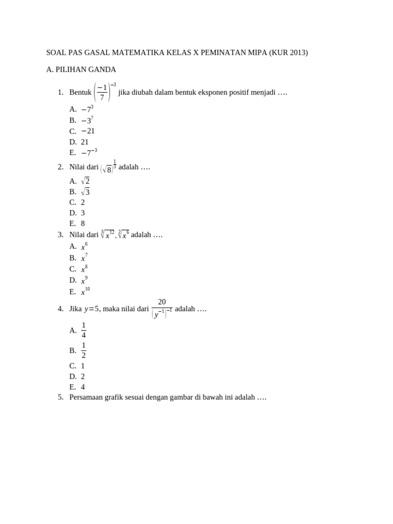 Soal PAT X Peminatan FIX | PDF