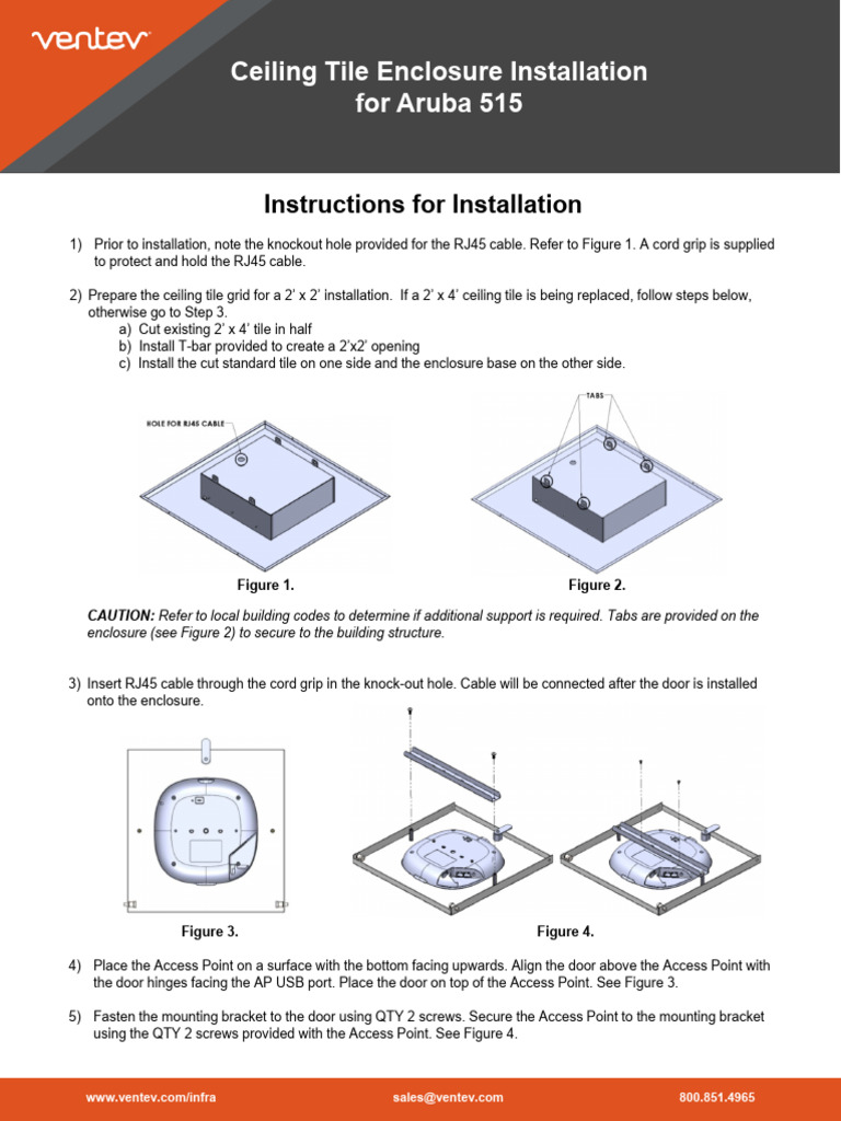 Aruba AP 515 Installation Instructions | PDF | Door