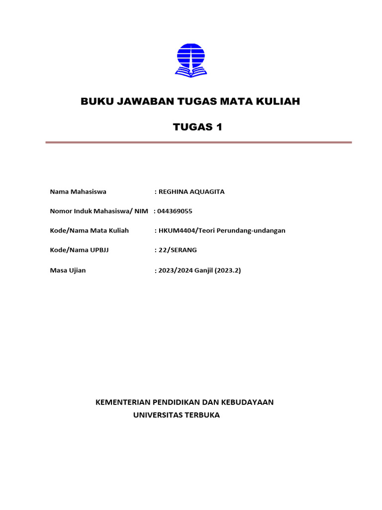 TUGAS 1 Teori Perundang Undangan | PDF
