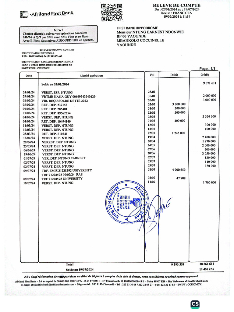 Statement For Printing With Current Dates. | PDF