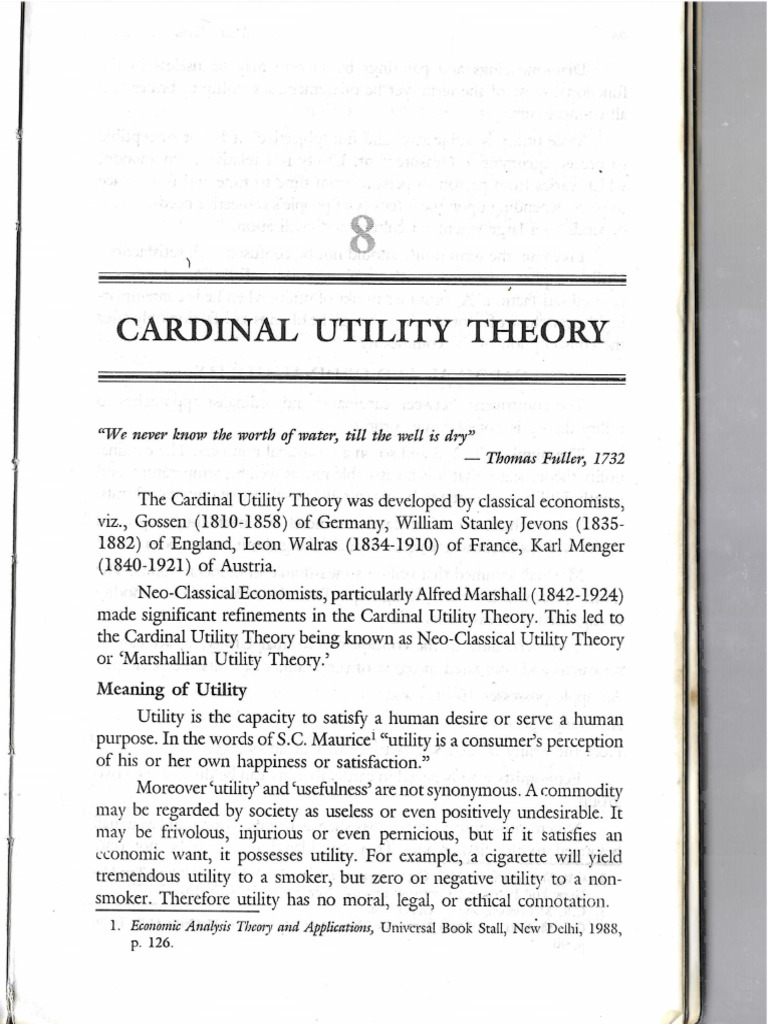 CARDINAL UTILITY THEORY | PDF