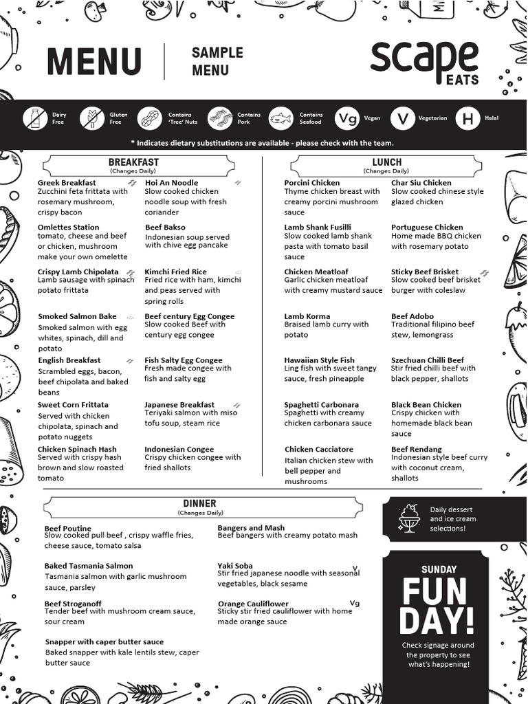 Scape Eats Menu From Jack Week 181 | PDF | Indonesian Cuisine | Sauce