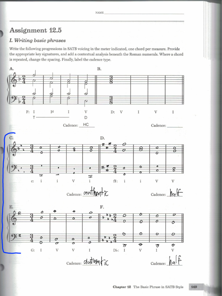 SATB Phrase Writing and Harmonization Guide | PDF | Chord (Music) | Harmony