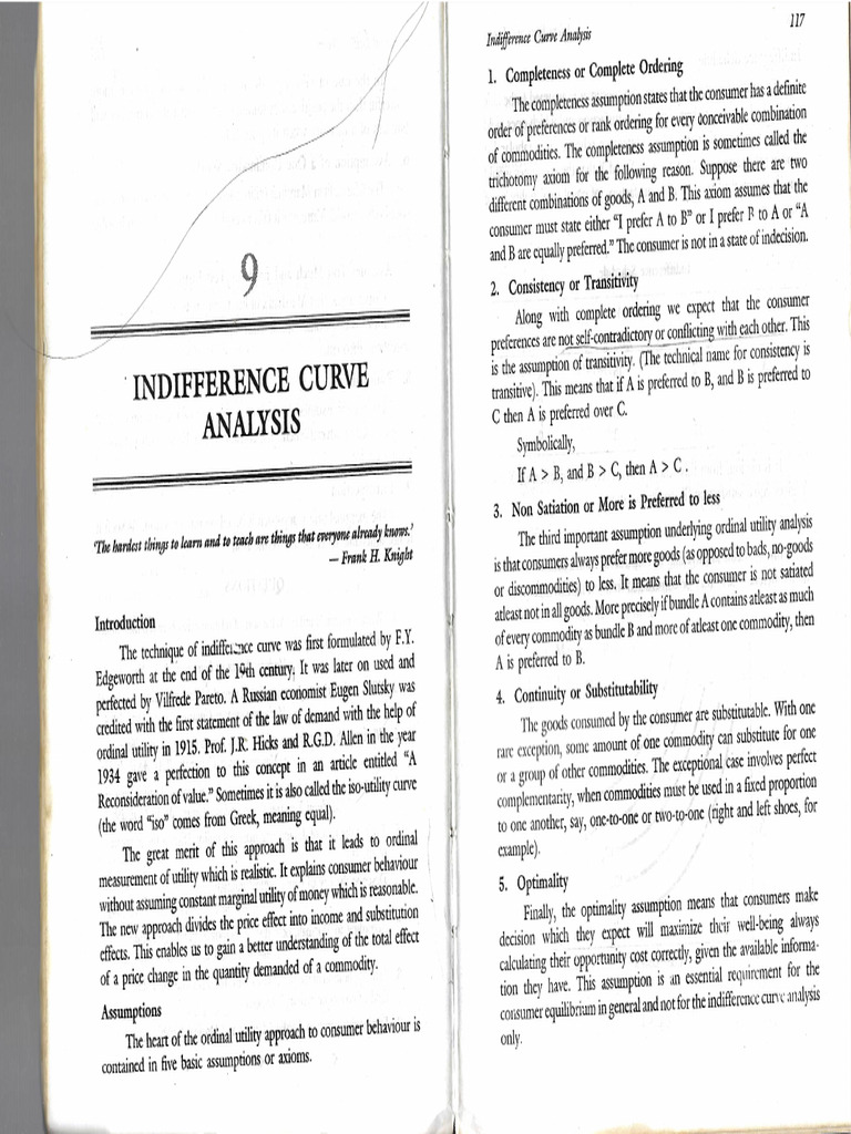 INDIFFERENCE CURVE | PDF