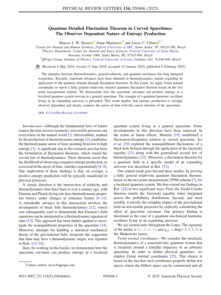 Quantum Detailed Fluctuation Theorem in Curved Spacetimes The Observer ...