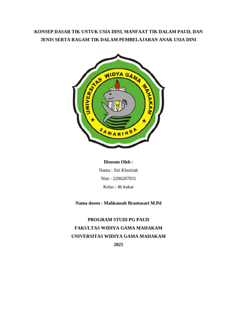 Konsep Dasar Tik Untuk Usia Dini, Manfaat Tik Dalam Paud, Dan Jenis Serta Ragam Tik Dalam Pembe ...