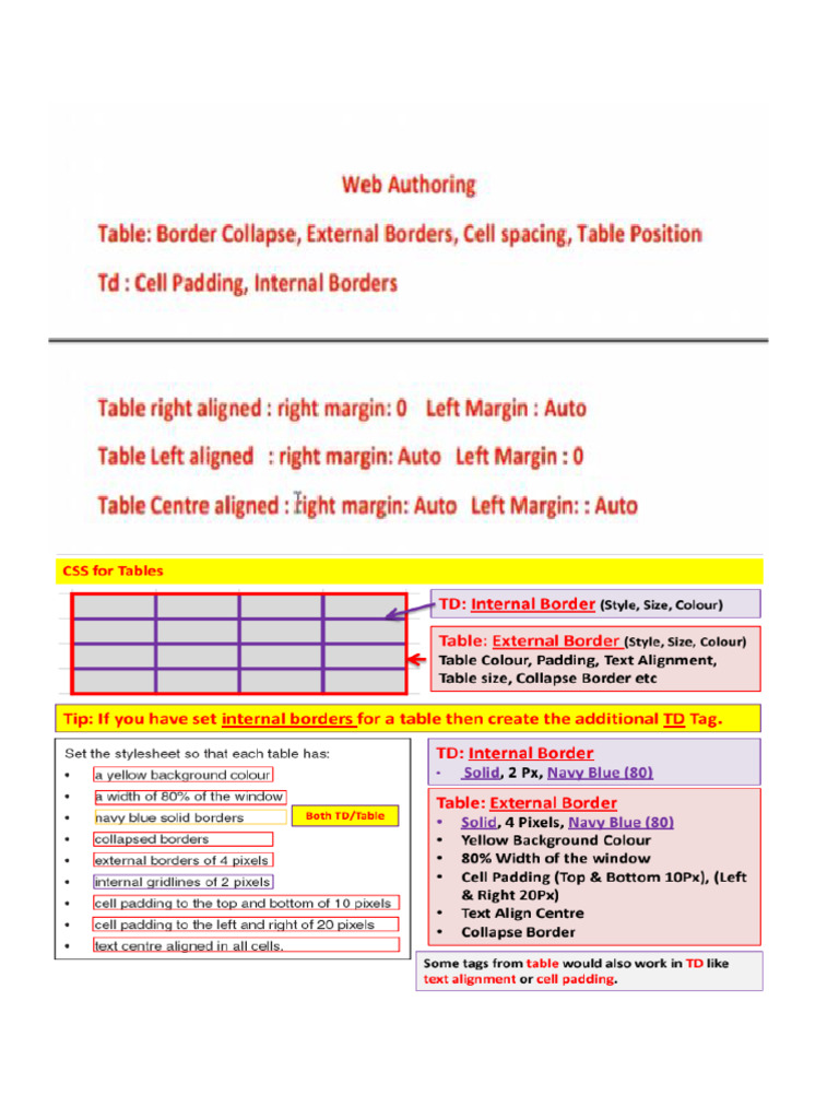 Table Style in CSS | PDF