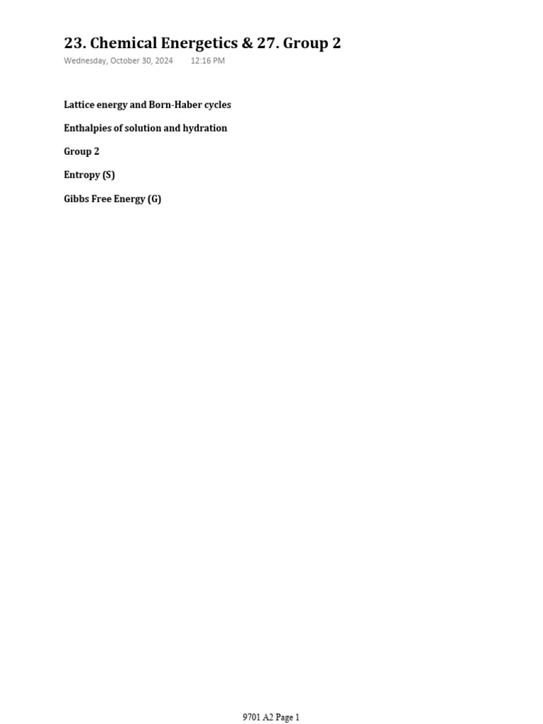 Chemical Energetics & 27. Group 2 | PDF